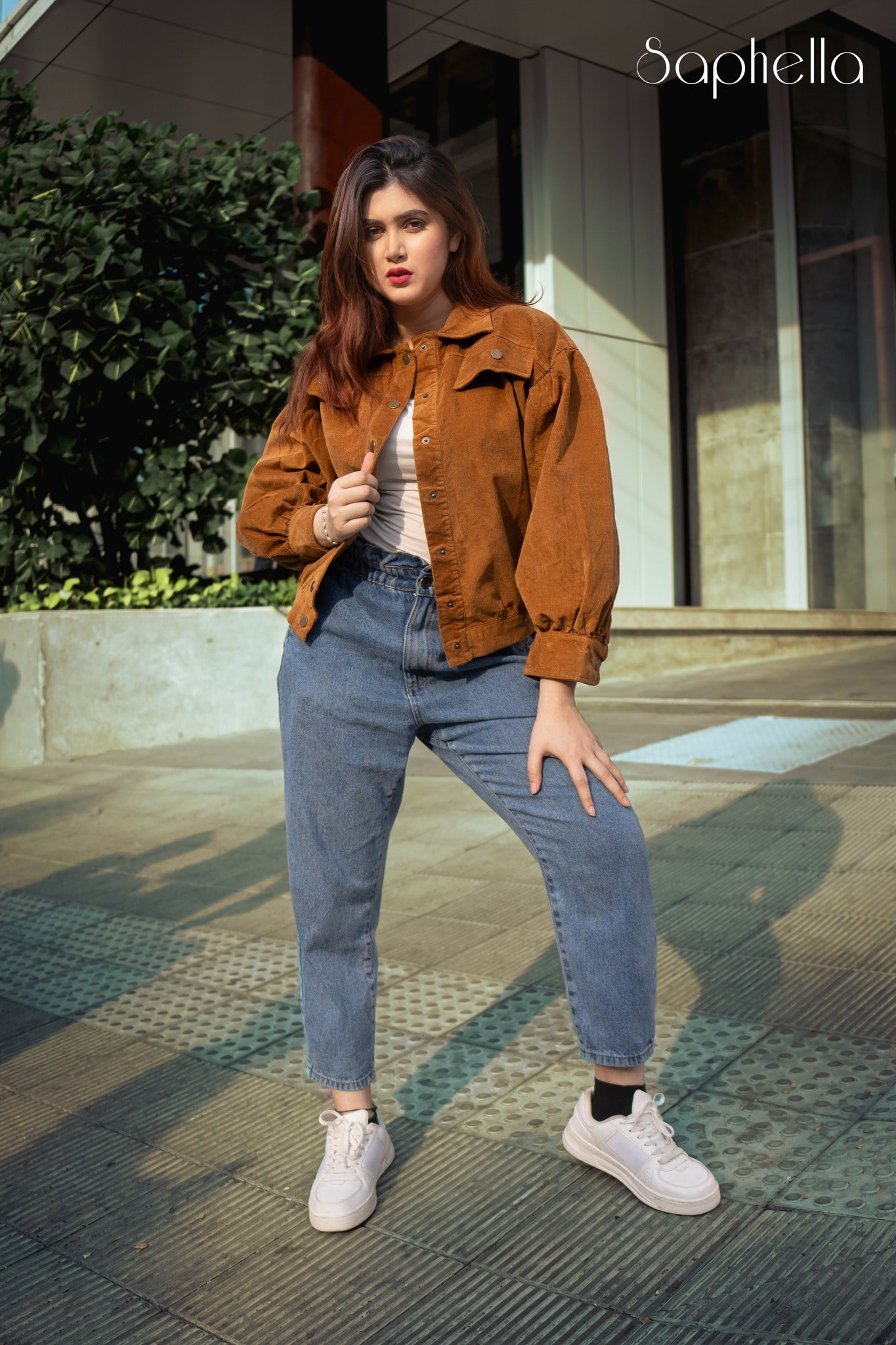 Rust Corduroy Overshirt Jacket